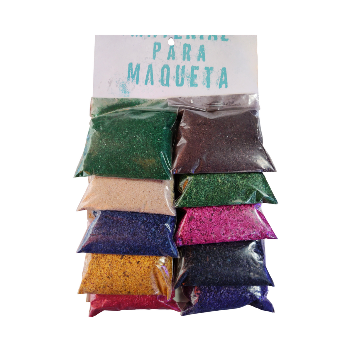 Material para maqueta aserrín pintado exhibidor – OCRAM DIDACTICO